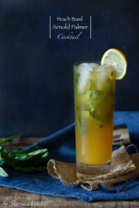 Peach Basil Arnold Palmer Cocktail - Shared Appetite