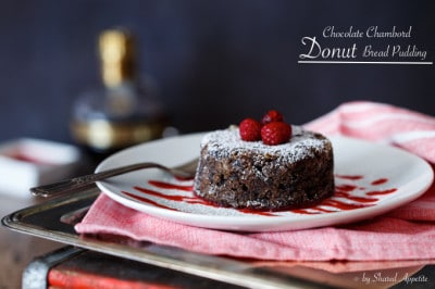 Chocolate Chambord Donut Bread Pudding - Shared Appetite