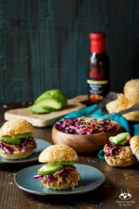 Slow Cooker Spicy Asian Chicken Sliders - Shared Appetite