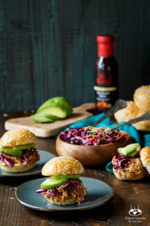 Slow Cooker Spicy Asian Chicken Sliders - Shared Appetite