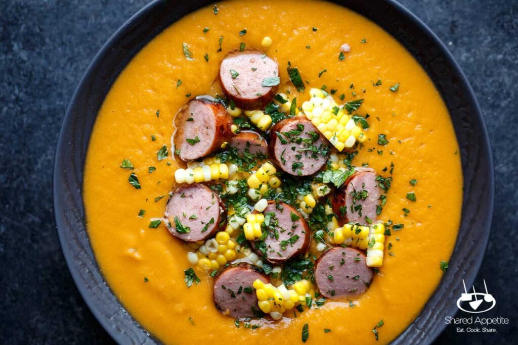 Sweet Potato, Corn, and Sausage Soup - Shared Appetite
