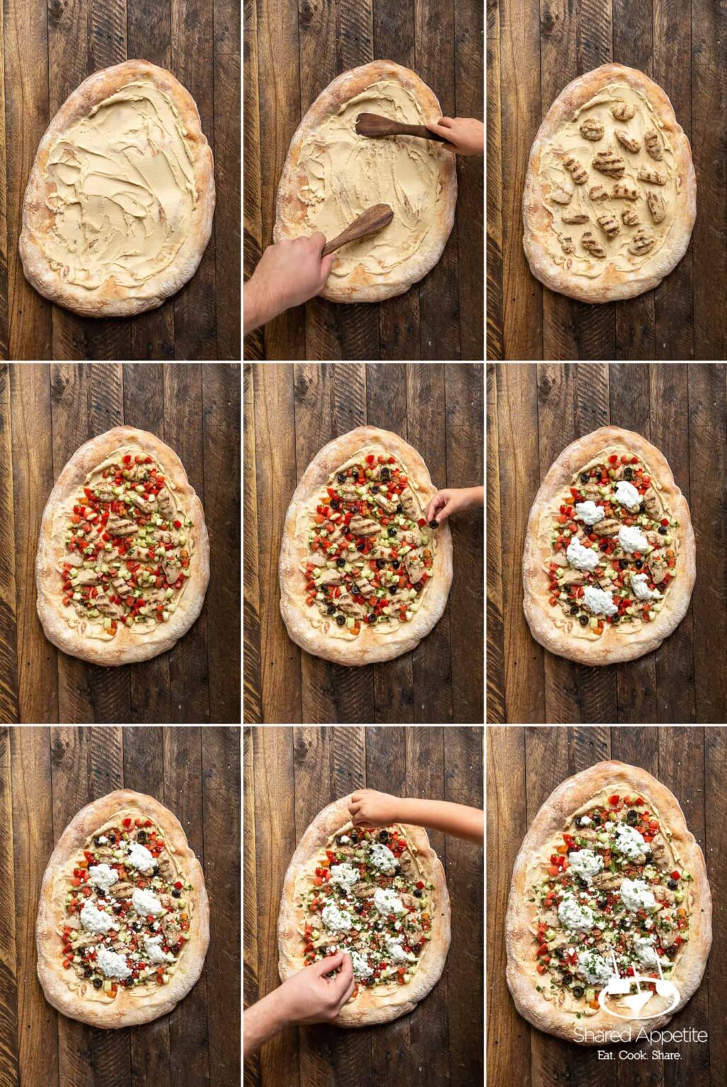 Greek Chicken Flatbread - Shared Appetite